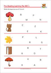 Prereading and Early Reading Skills Practice Worksheets - MyHomeSchoolMath