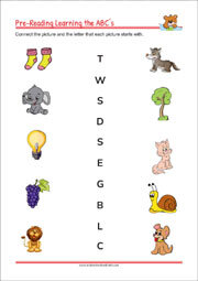 Prereading and Early Reading Skills Practice Worksheets - MyHomeSchoolMath