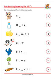 Prereading and Early Reading Skills Practice Worksheets - MyHomeSchoolMath