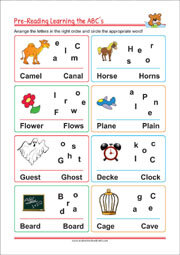 Prereading and Early Reading Skills Practice Worksheets - MyHomeSchoolMath