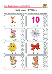 Prereading and Early Reading Skills Practice Worksheets - MyHomeSchoolMath