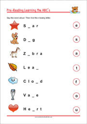 Prereading and Early Reading Skills Practice Worksheets - MyHomeSchoolMath