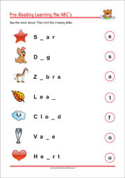 Prereading and Early Reading Skills Practice Worksheets - MyHomeSchoolMath