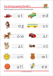 Prereading and Early Reading Skills Practice Worksheets - MyHomeSchoolMath