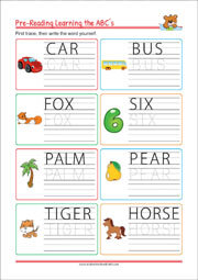 Prereading and Early Reading Skills Practice Worksheets - MyHomeSchoolMath