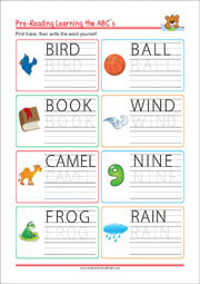 Prereading and Early Reading Skills Practice Worksheets - MyHomeSchoolMath
